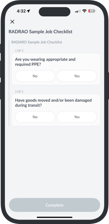 Completing Pre Job Checklists