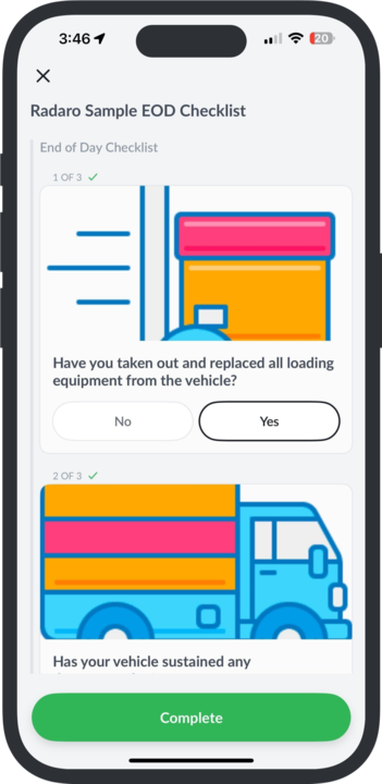 Completing the End of Day Checklist