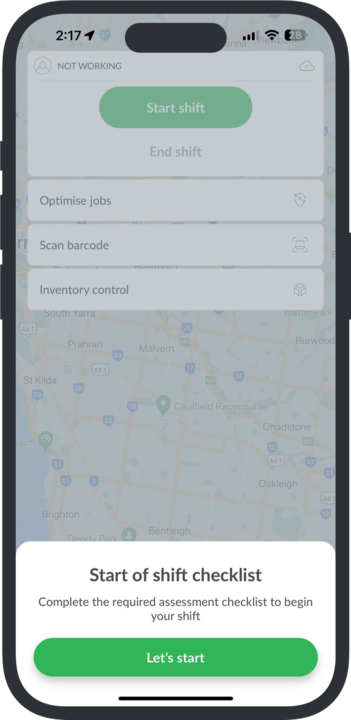 Completing the Start of Day Checklist